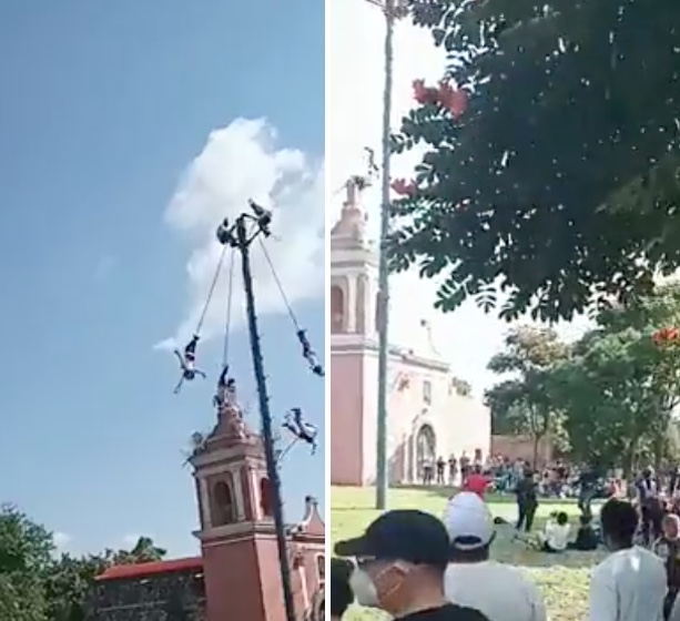 Video 🎥 Se rompe cuerda y cae volador de Papantla en Puebla - La Lupa